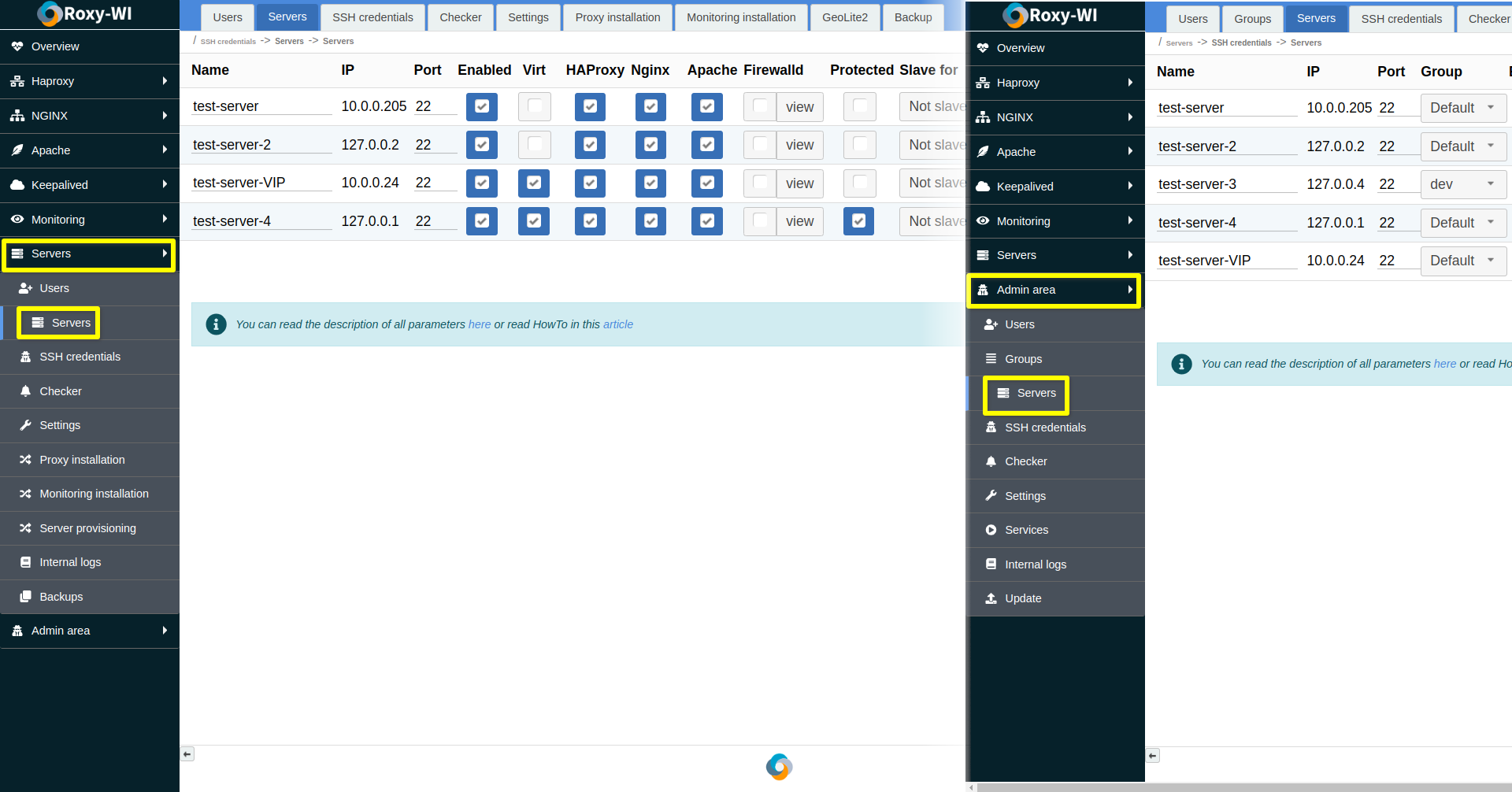 Servers management Servers management