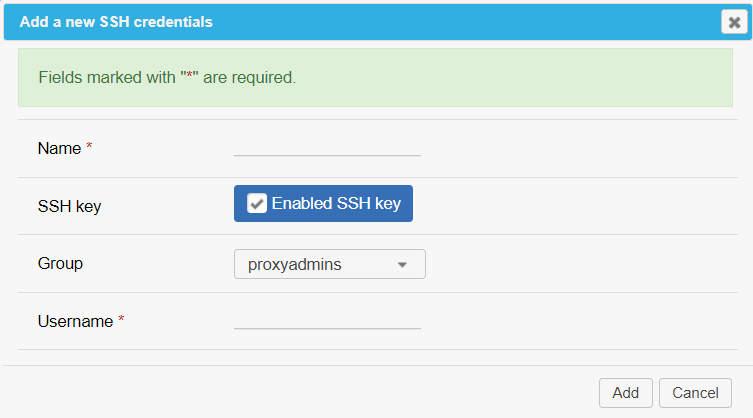 How to setup servers, group and SSH credentials