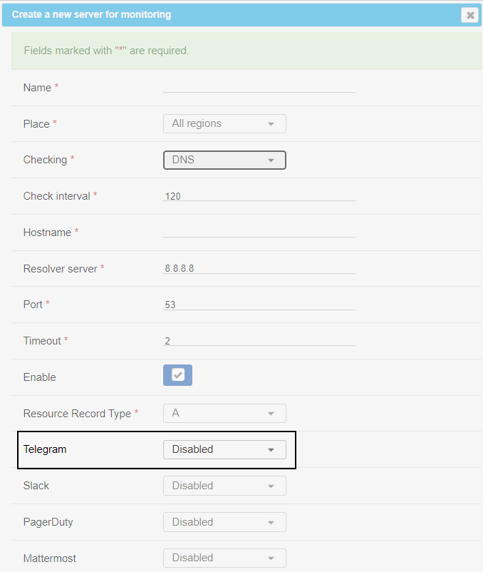 How to create Telegram bot and use it with Roxy-WI