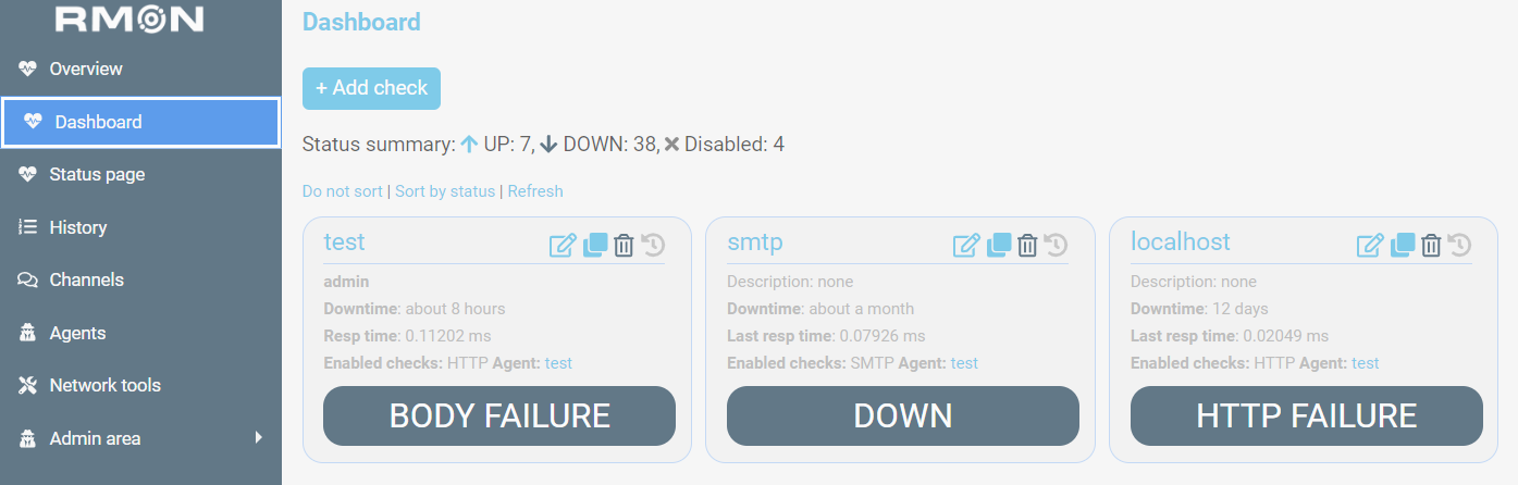 Simple monitoring network ports service description